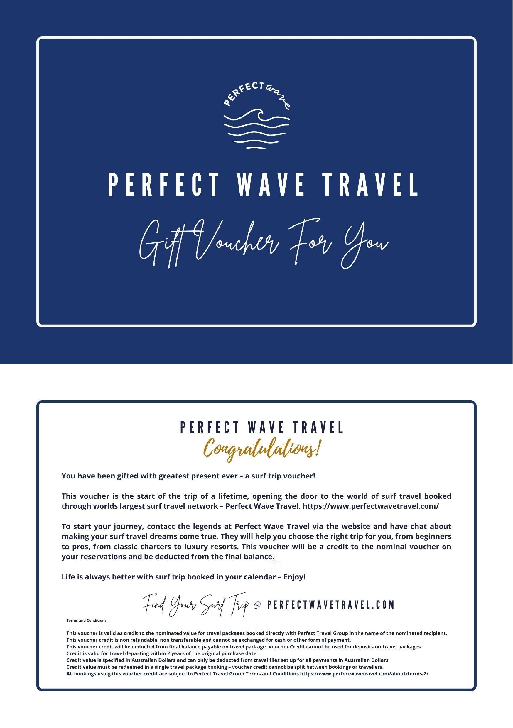 Perfect Wave Gift Certificate - Perfect Wave Travel